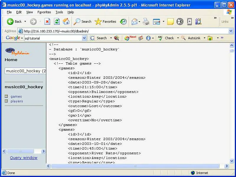 Accessing Data From A Database As Xml Xml